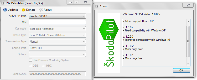 Bosch ESP Calculator, CarSoftDiag
